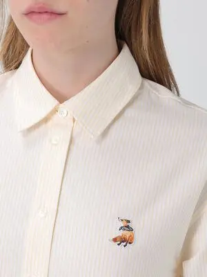 Maison Kitsuné Striped Button-up Shirt With Fox Emblem