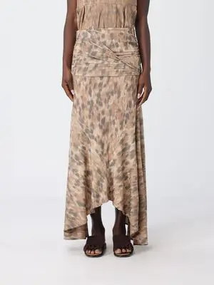 GANNI Camouflage Recycled Polyester Skirt - Beige