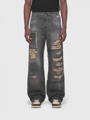 Amiri Distressed Wide-leg Jeans - Black
