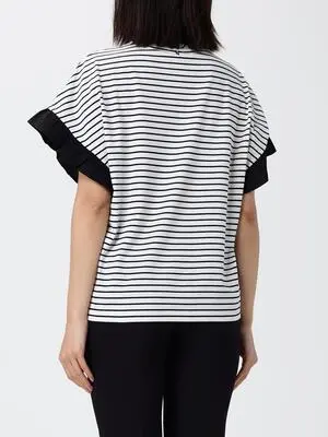 Liu Jo Striped T-shirt With Embellished Buttons