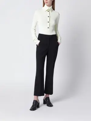ENTIRE STUDIOS Ribbed Knit Button-detail Top - White