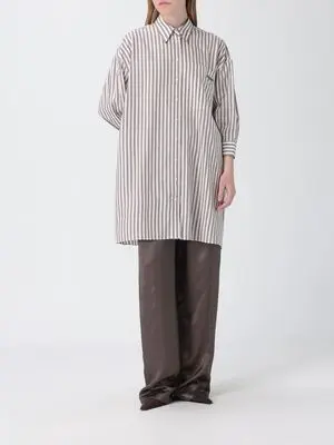 Brunello Cucinelli Striped Cotton And Silk Casual Shirt