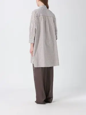 Brunello Cucinelli Striped Cotton And Silk Casual Shirt
