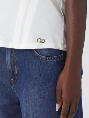Liu Jo Cotton T-shirt With Metal Eyelets