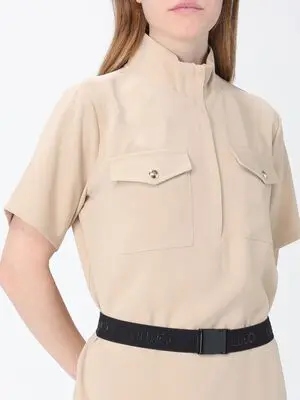 Liu Jo Midi Dress With Mandarin Collar And Belt
