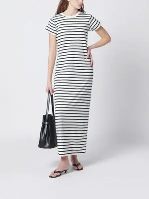 ANINE BING Striped Cotton Midi Dress