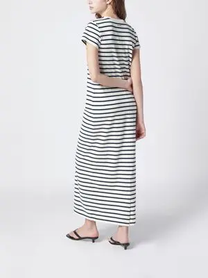 ANINE BING Striped Cotton Midi Dress