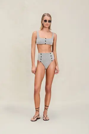 Devon Windsor Malia High-waisted Bikini Bottom - Black