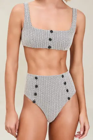 Devon Windsor Malia High-waisted Bikini Bottom - Black