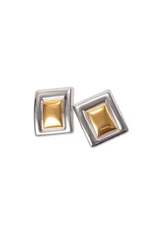 ARELLA Reine Mixed Metal Plate Sculptural Earrings