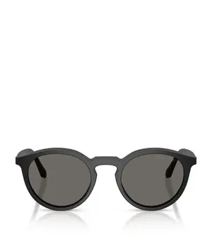 Giorgio Armani Phantos Round Frame Sunglasses - Black