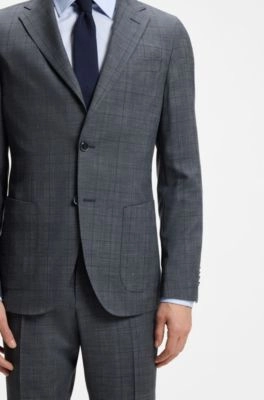 BOSS Slim-fit Jacket In Virgin Wool - Grey