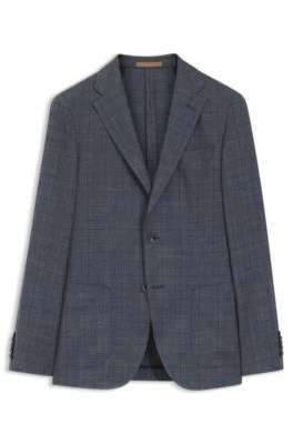 BOSS Slim-fit Jacket In Virgin Wool - Grey