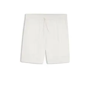 Hugo Straight-fit Linen Blend Shorts - White