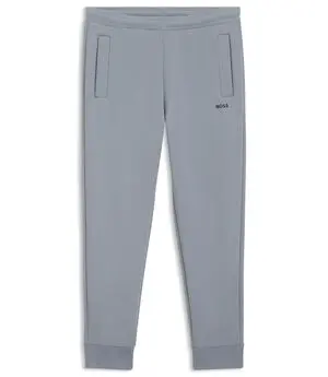 BOSS Cotton-blend Sweatpants With Embroidered Logo - Dark Grey