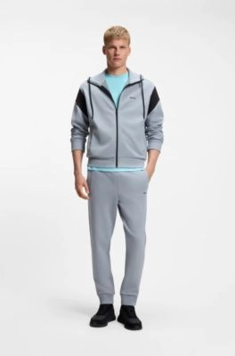 BOSS Cotton-blend Sweatpants With Embroidered Logo - Dark Grey