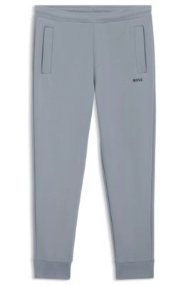 BOSS Cotton-blend Sweatpants With Embroidered Logo - Dark Grey
