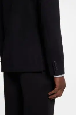 BOSS Slim-fit Blazer In Cotton-blend Jersey - Black