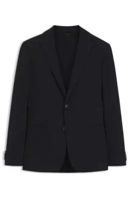 BOSS Slim-fit Blazer In Cotton-blend Jersey - Black