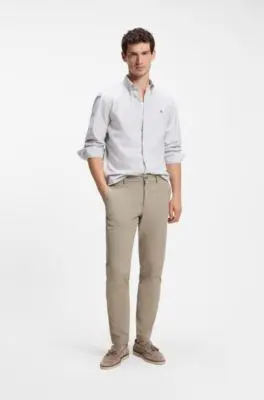 BOSS Slim-fit Stretch-cotton Dobby Pants