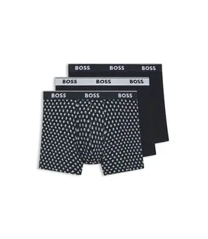 BOSS Three-pack Of Stretch-cotton Boxer Briefs With Logo Waistband - Assorted Pre Pack