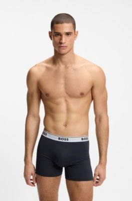 BOSS Three-pack Of Stretch-cotton Boxer Briefs With Logo Waistband - Assorted Pre Pack
