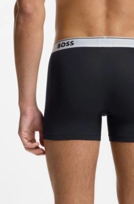 BOSS Three-pack Of Stretch-cotton Boxer Briefs With Logo Waistband - Assorted Pre Pack