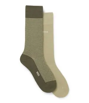 BOSS Two-pack Of Regular Length Logo Socks - Green
