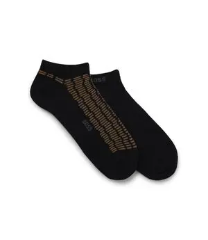 BOSS Two-pack Cotton-blend Ankle Socks With Logo Detailing - Black