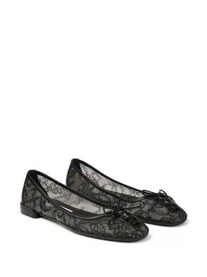 JIMMY CHOO Scarlett Lace Ballet Flats - Black