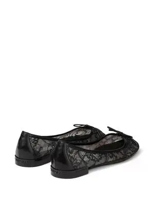 JIMMY CHOO Scarlett Lace Ballet Flats - Black