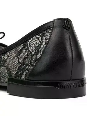 JIMMY CHOO Scarlett Lace Ballet Flats - Black