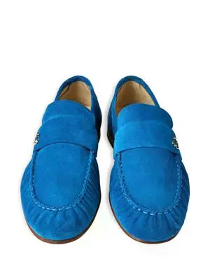 JIMMY CHOO Ellis Logo-plaque Suede Loafers