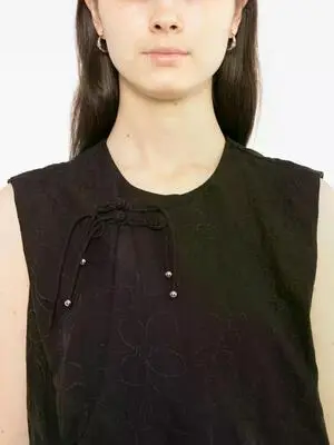 JNBY Sleeveless Floral Embroidered Round Neck Dress