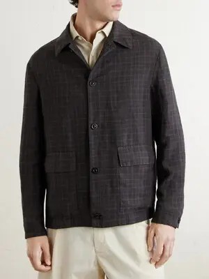 Boglioli Checked Linen Overshirt