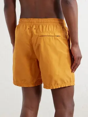 Stone Island Straight-leg Mid-length Logo-print Shell Swim Shorts - Orange