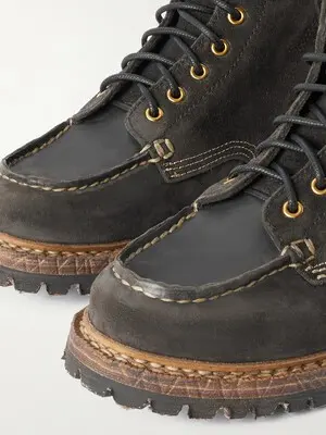 Visvim Hi-folk Scout Moc Suede Boots - Black