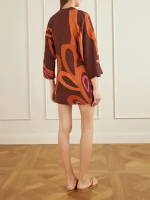 Themis Z Amalthea Sabra Abstract Print Faille Mini Dress