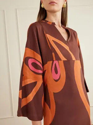 Themis Z Amalthea Sabra Abstract Print Faille Mini Dress