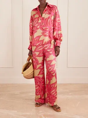 Themis Z Ismene Printed Silk-blend Satin Blouse