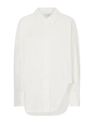 Attico Asymmetric Embroidered Cotton-blend Shirt - White