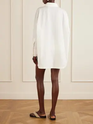 Attico Asymmetric Embroidered Cotton-blend Shirt