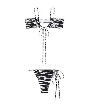 Attico Zebra-print Bikini - Black