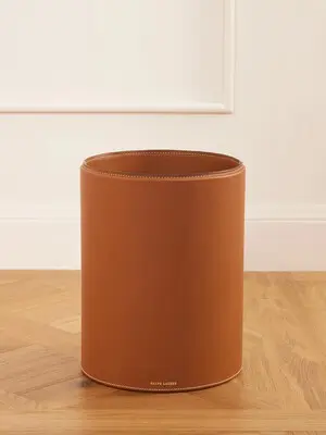 Ralph Lauren Brennan Leather Waste Bin - Brown