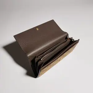 Gucci Bi-color Gg Marmont Continental Wallet Leather - Brown