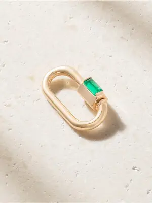 MARLA AARON 14 Karat Gold Emerald Baguette Pendant - Green