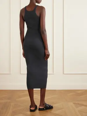 JAMES PERSE Ribbed Cotton Midi Dress