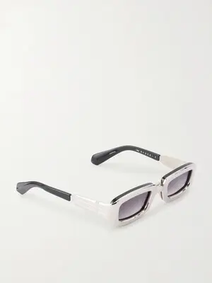 JACQUES MARIE MAGE Ryder Rectangular Titanium Sunglasses - Silver