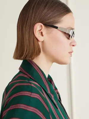 JACQUES MARIE MAGE Ryder Rectangular Titanium Sunglasses - Silver