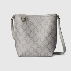 Gucci Gg Emblem Nano Bucket Bag In Gg Canvas - Grey